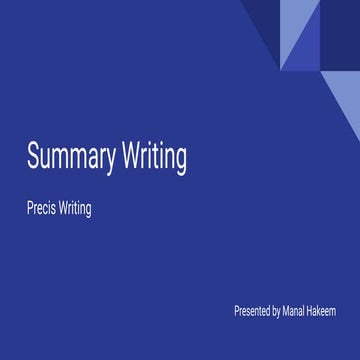Summary writing | PPTX