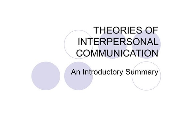 Theories of Interpersonal Communication | PPTX | Strategy Video Games | Video Game Genres