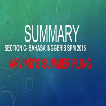 Summary spm 2016 arvind | PPT
