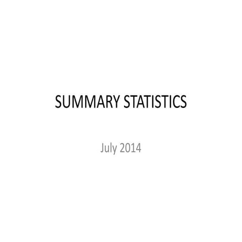 Summary statistics (1) | PPT
