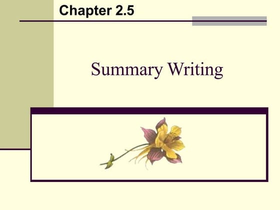Summary writing | PPT