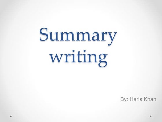 Summary writing | PPT
