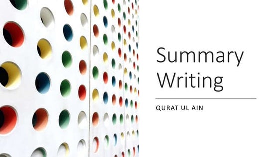 Summary writing | PPT
