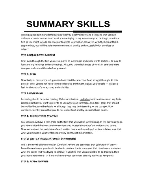 Summary writing | PPT