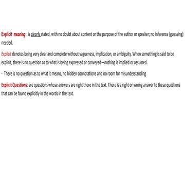 Explicit versus implicit meaning | PPTX