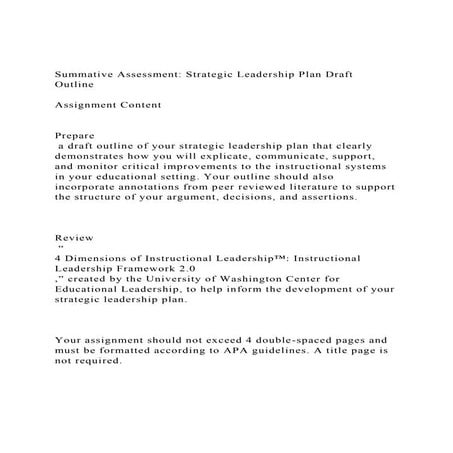 Summative Assessment Strategic Leadership Plan Draft Outline .docx