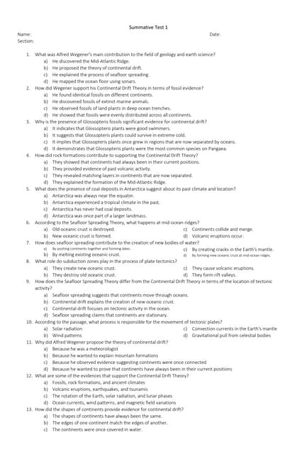 GRADE 10 Science Diagnostic / Pre Test for Grade 10 students | DOC ...