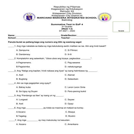 Summative Test in EsP 3rd Quarter Week 1-3.pdf