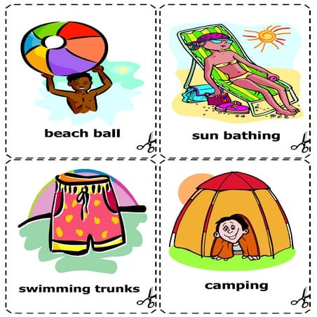 Summer vocabulary flashcards | PDF