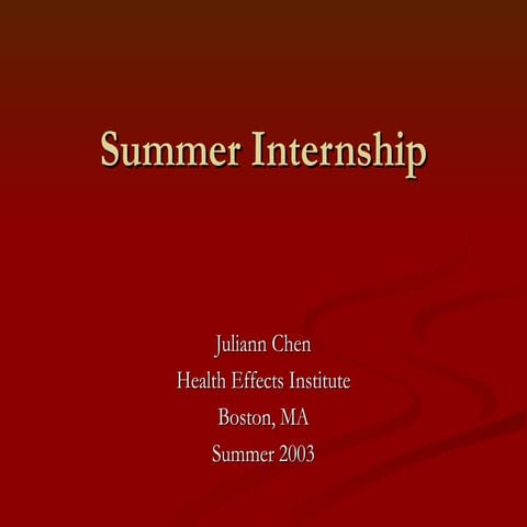 Summer Internship 2003 | PPT