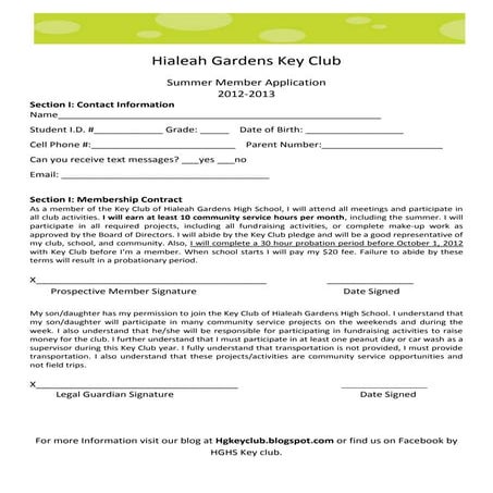 Summer Application | DOCX