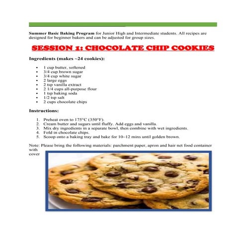 Kids SUMMER BAKING MODULE AND RECIPE.docx