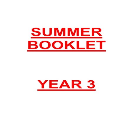 Summer booklet year 3 | PDF