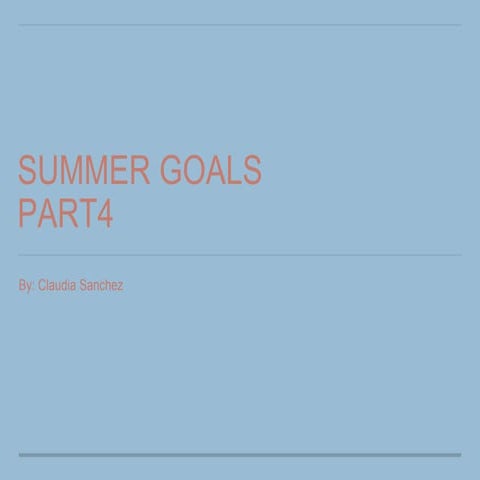 Summer Goals | PPT