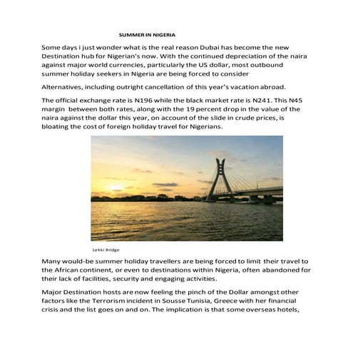 Summer in nigeria | DOCX