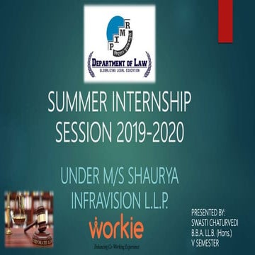Legal Summer Internship in an LLP | PPTX