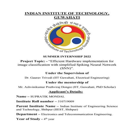 Hardware Implementation of Spiking Neural Network (SNN) | PDF