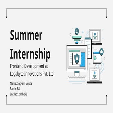 Summer Internship presentaion of my internships | PPTX