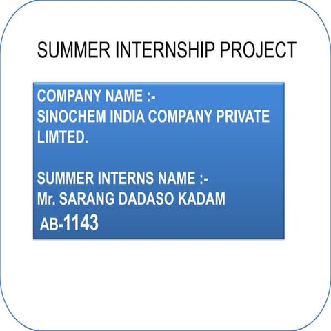 Summer internship project | PPTX
