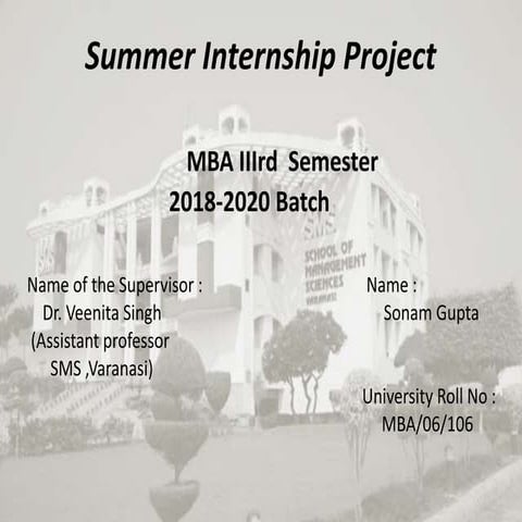 Summer internship project | PPTX