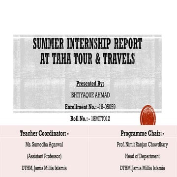 Summer internship report | PDF