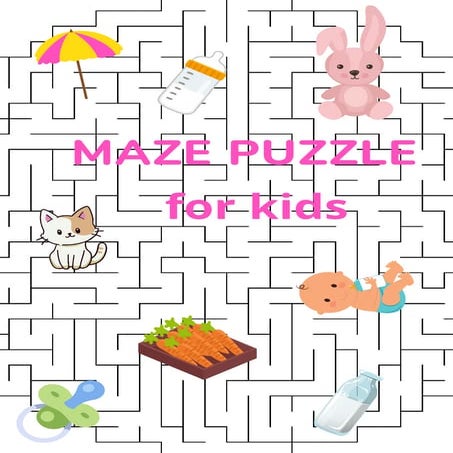Summer Maze Puzzle Worksheets Yellow in Cute Style.pdf