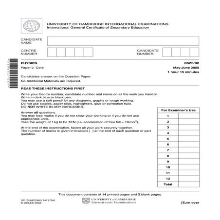 Summer paper 2 core | PDF