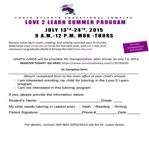 Summer program flyer | PDF