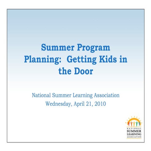 National summer learning association