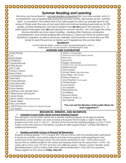 Summer Reading 2010 Outreach Presentation | PPT