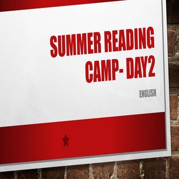 Summer reading camp day2 | PPTX