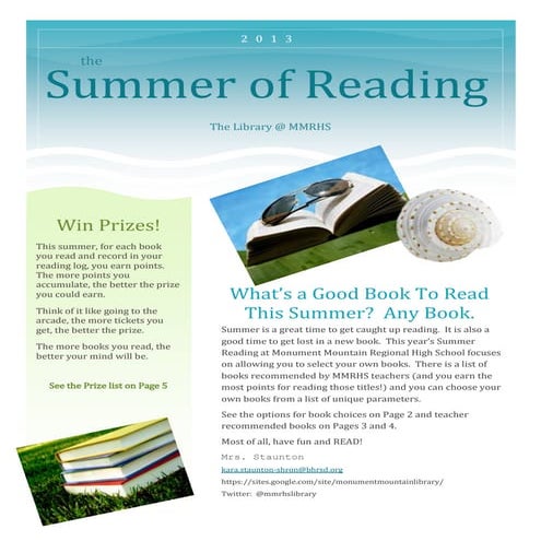 Summer reading newsletter | PDF