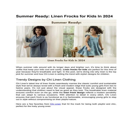 Summer Ready- Linen Frocks for Kids In 2024.pdf