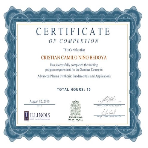 Certificate of completion | PPT