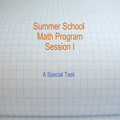 Summer school math_task | PPT