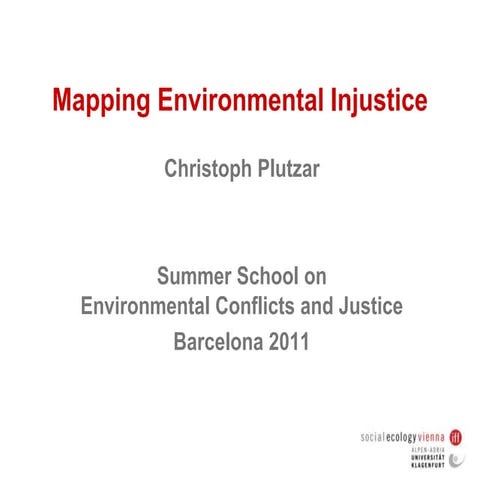 Mapping Environmental Injustice. | PPT