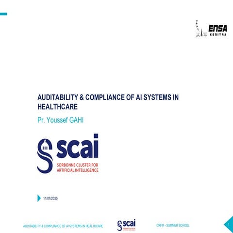 AUDITABILITY & COMPLIANCE OF AI SYSTEMS IN HEALTHCARE | PDF