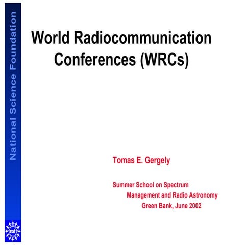 World Radiocommunication Conferences (WRCs) | PPT