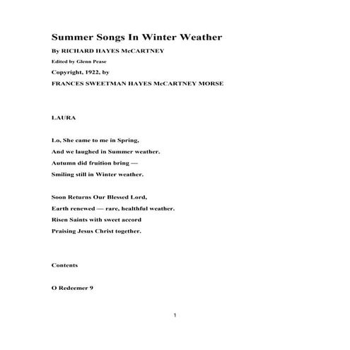 Summer songs in winter weather | PDF