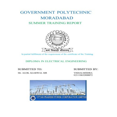 33/11 Kv Substation Summer Training Report Of UPPCL | PDF