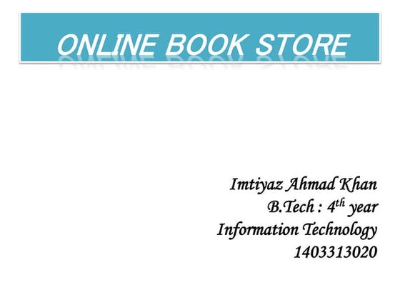 Ppt on ONLINE BOOK STORE | PPTX