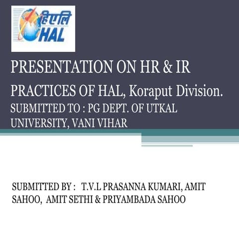 HR & IR PRACTICES IN HAL | PPT