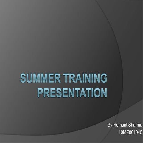 RSMML summer training ppt | PPTX