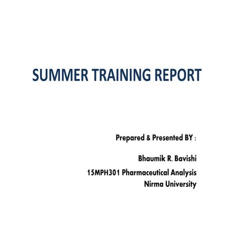 Summer Training Report | PPTX
