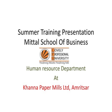 Khanna papers HRM health Safety and Welfare | PPTX