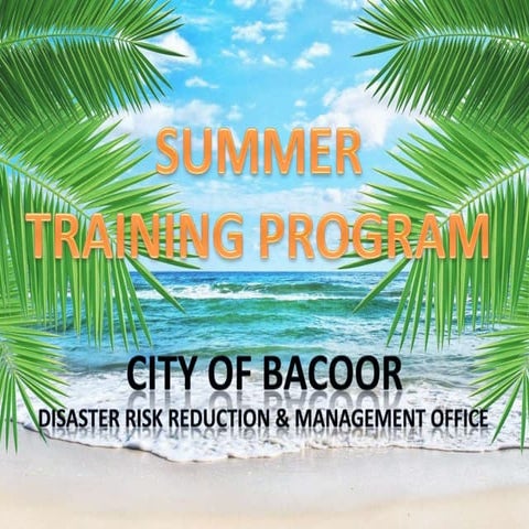 SUMMER TRAINING PROGRAM for the Disaster Risk Reduction and Management ...