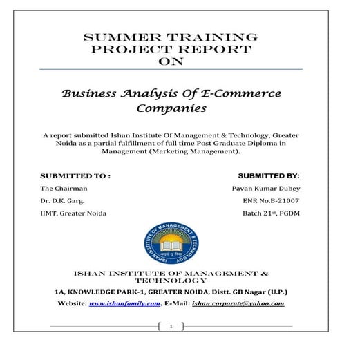 Business Analysis Of E-Commerce Companies | PDF