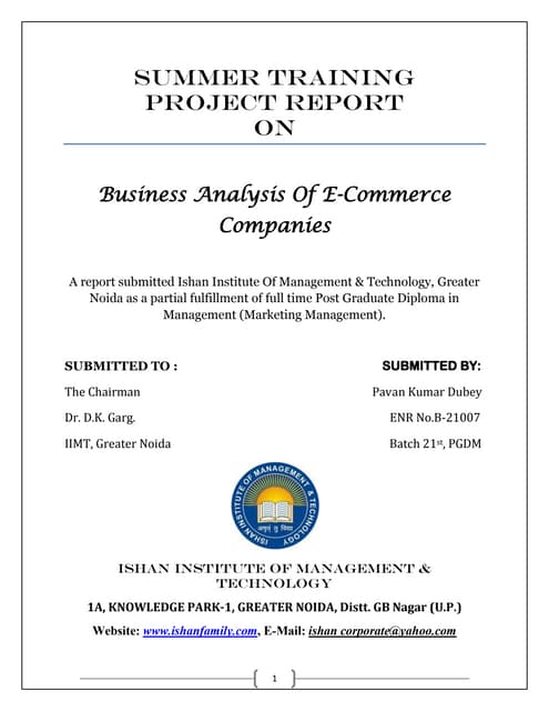 Bba marketing internship project | PDF