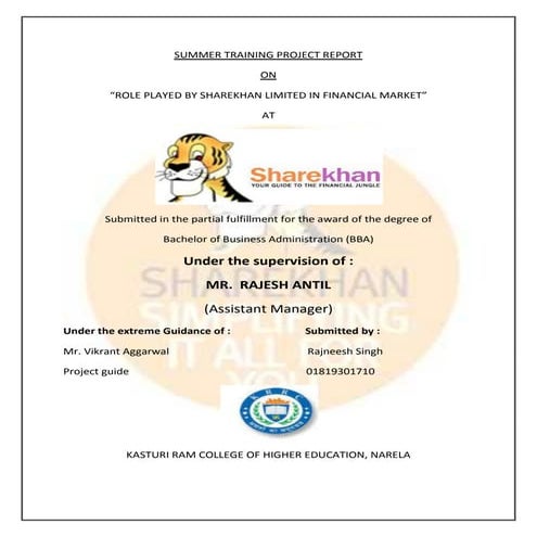 Summer training project report | DOCX