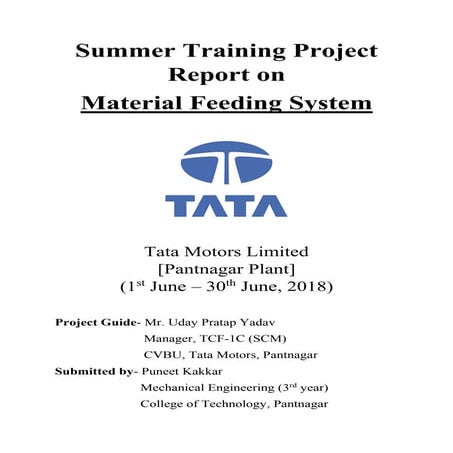 Summer Training Project Report | PDF